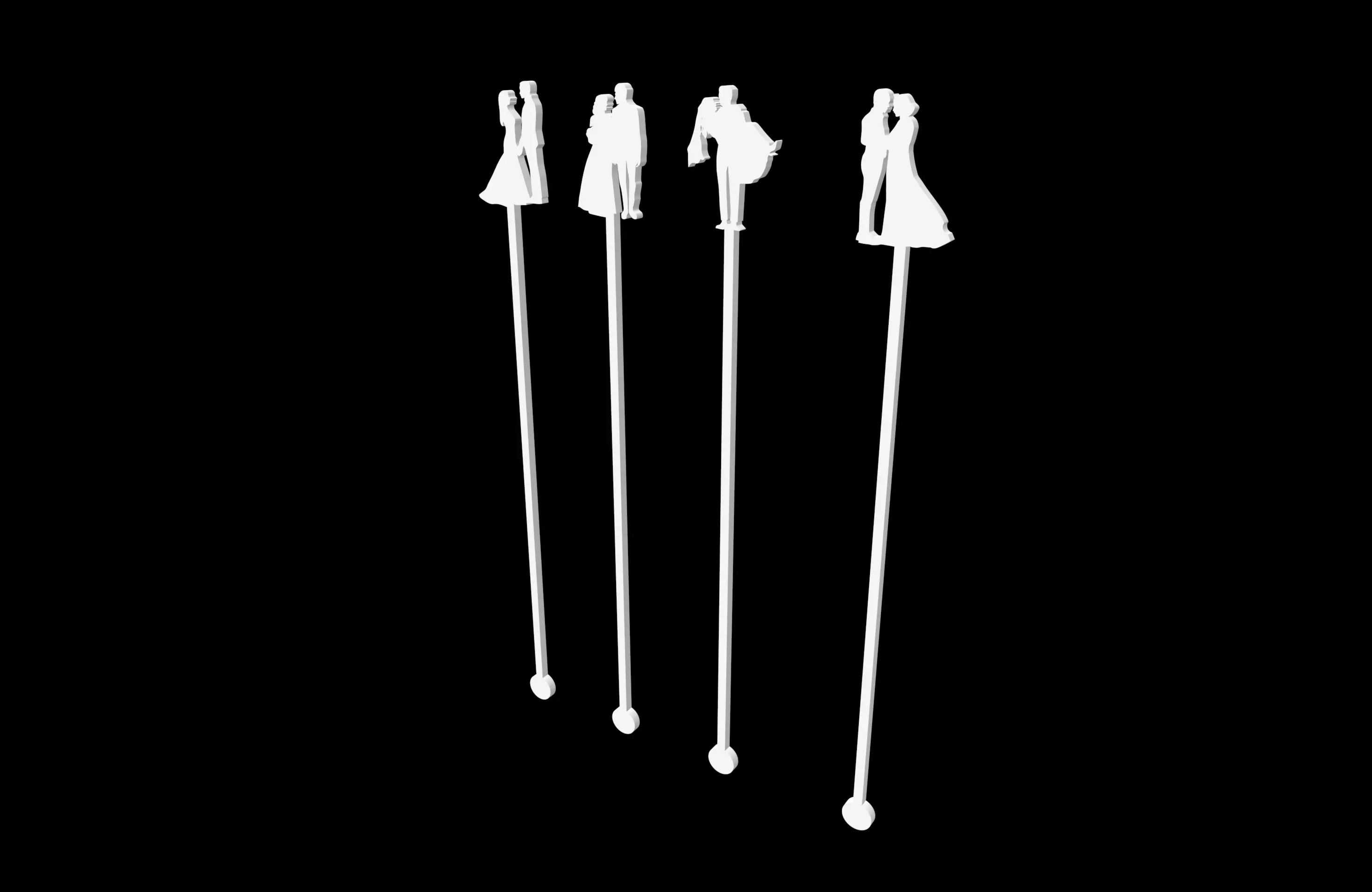 Other STL Download - WEDDING - COUPLE SILHOUETTE - COCKTAILSTICKSby ...