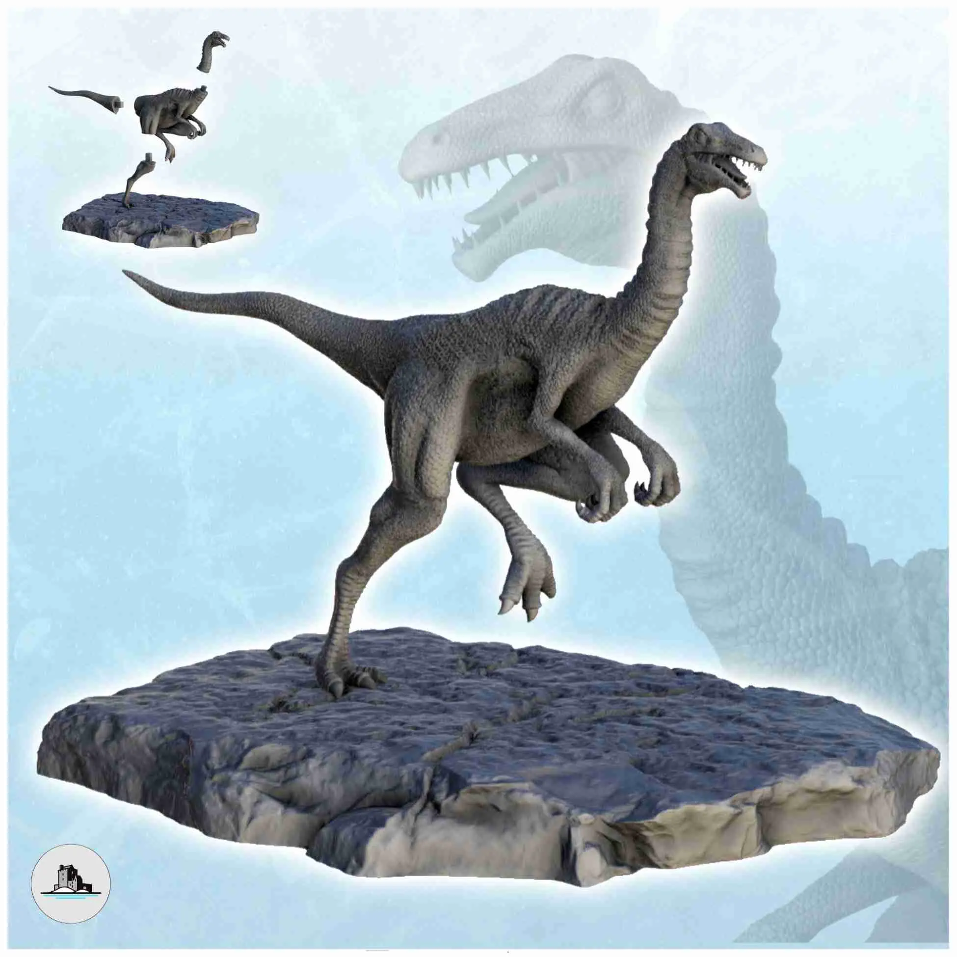 Other STL Download - Gallimimus dinosaur (20) - miniatures figure ...