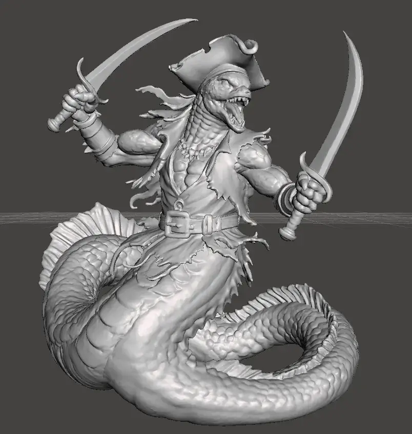 3D Printer Files | 3MF File | Naga Pirate Captain DnD Model | Creality ...