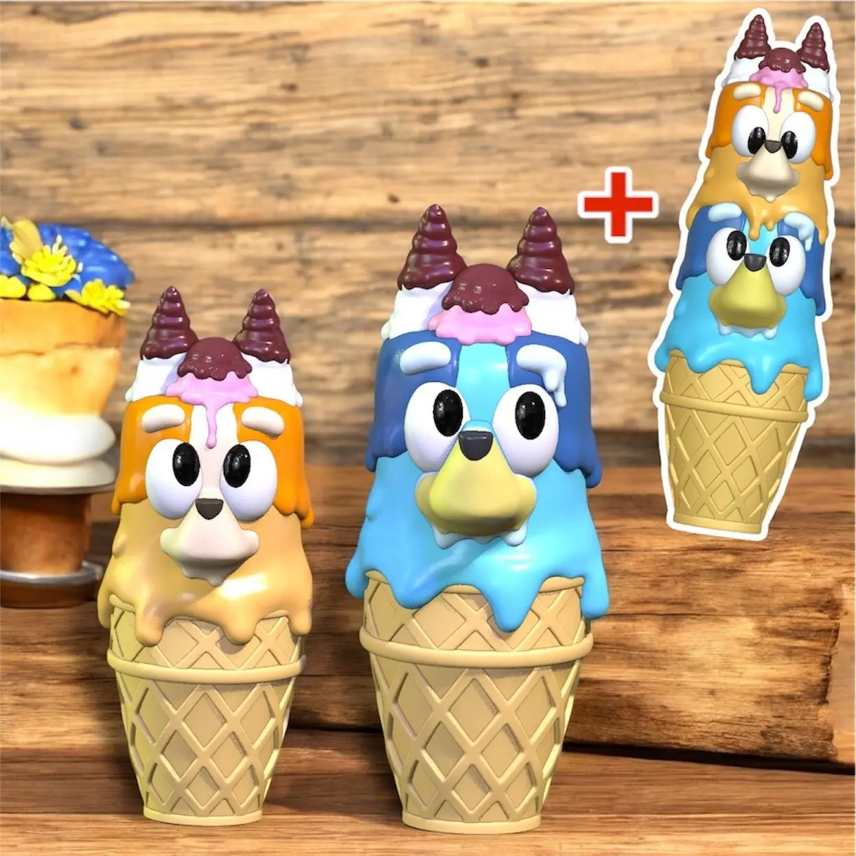 Other STL Download - PACK HELADO BLUEY Y BINGO + (Regalo)by SukendoArt3D