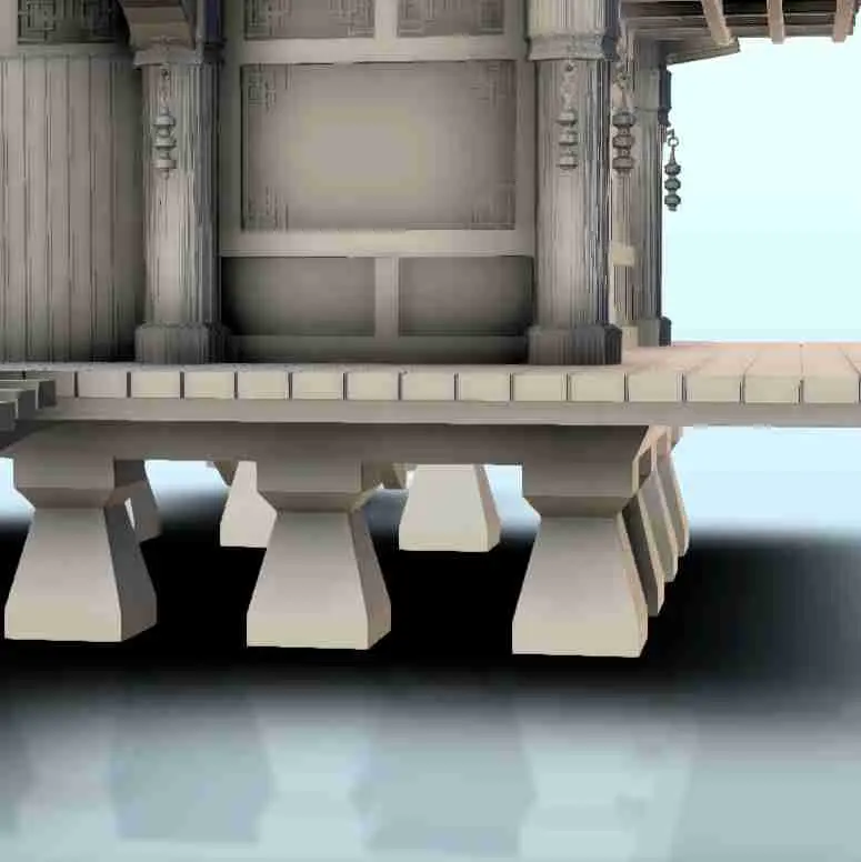 Props & Terrain STL Download - Raised Asian building with one floor 13 ...