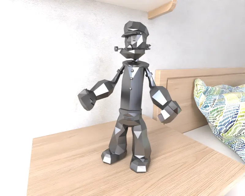Characters & Creatures STL Download - Popeye Lowpoly Low polyby ...