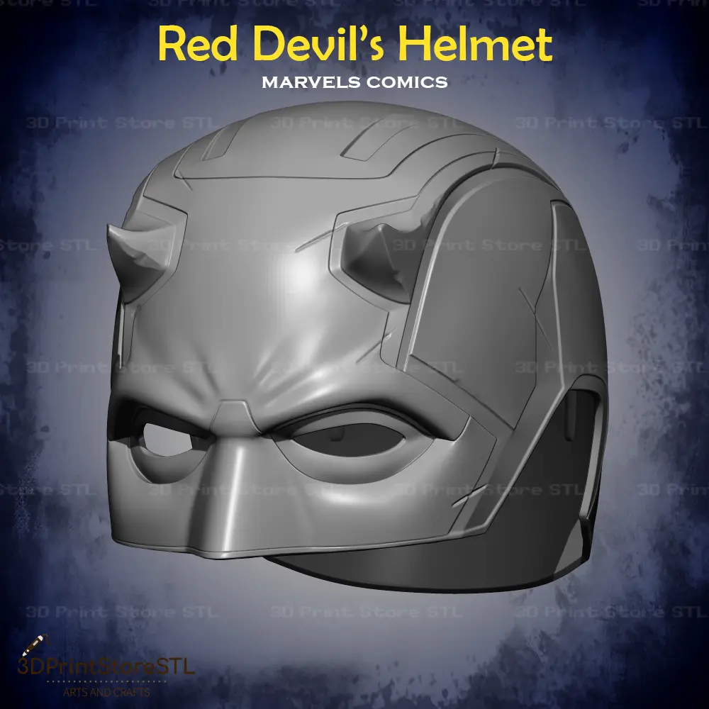 Cosplay STL Download - Red Devil Helmet Cosplay Marvel Comics - STL ...