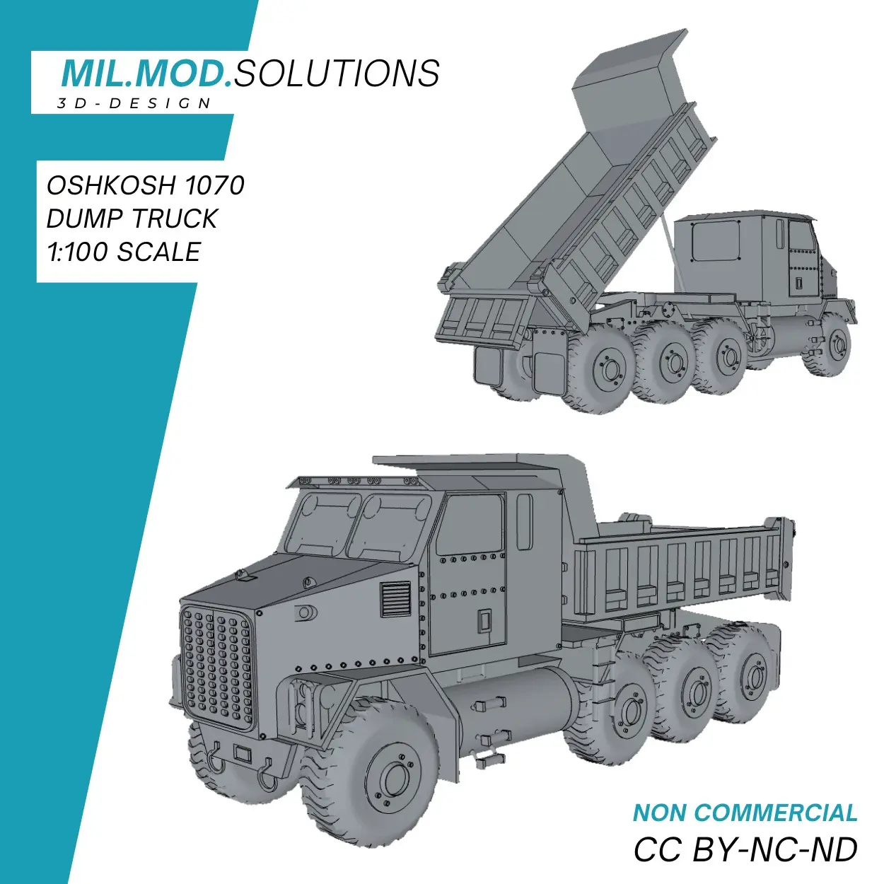 Vehicles & Machinery STL Download - Oshkosh M1070 Dump Truck USA NATOby ...