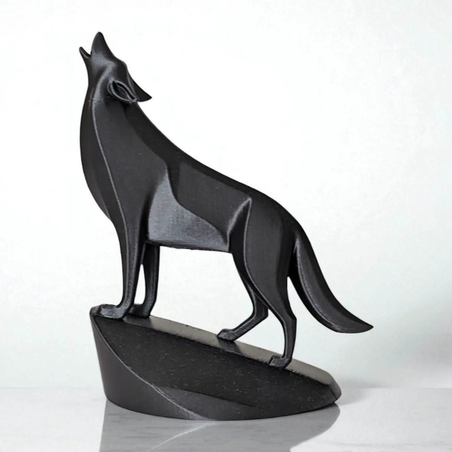Sculptures & Artworks STL Download - Minimalist Wolf on Pedestal ...