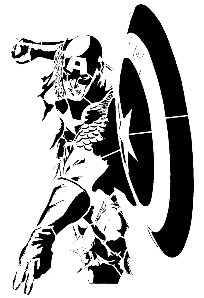 Captain America stencil 9 | 3D models download | Creality Cloud