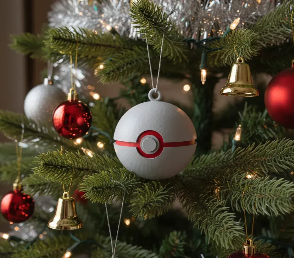 3D Printer Files | 3MF File | Pokeball Christmas Decoration Ball ...