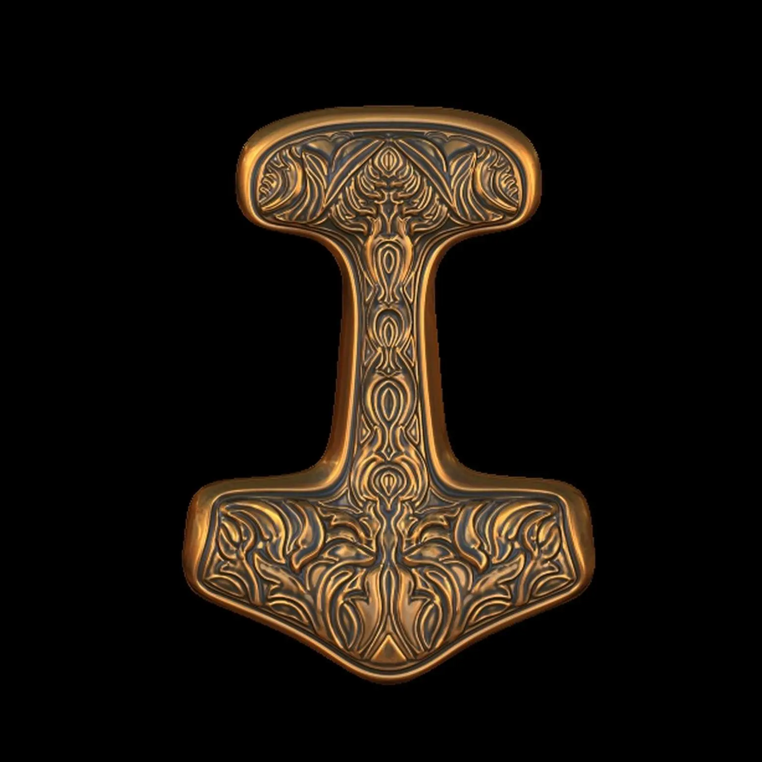 Badges & Coins STL Download - Thor Hammer Pendant 2by Christina3d