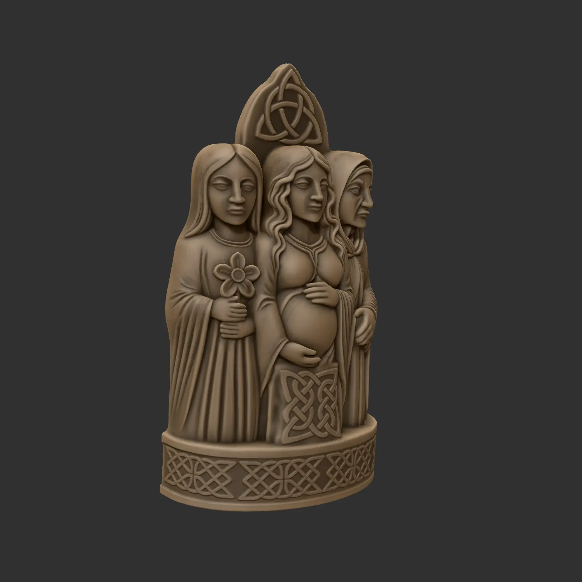 Sculptures & Artworks STL Descarga - Celtic Triple Goddess Figurine STL ...