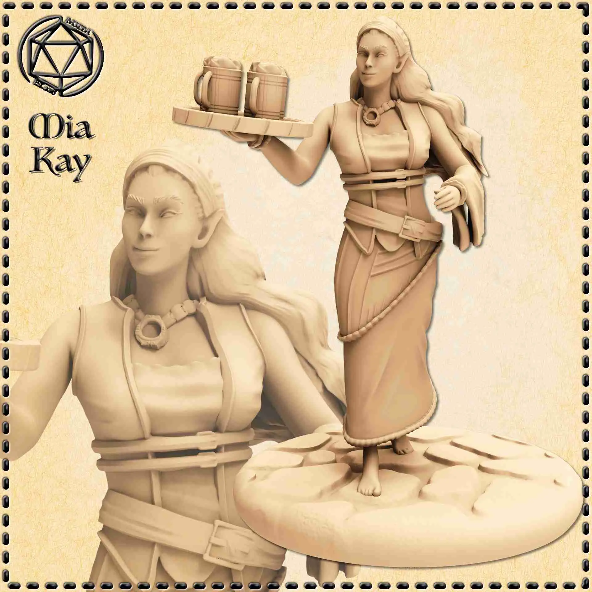 Other STL Download - Half Elf Barmaidby M3DM