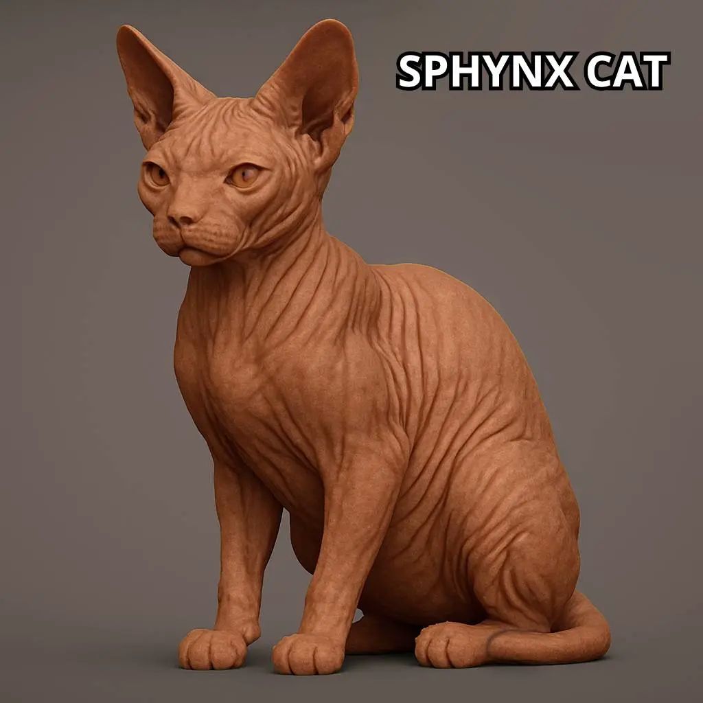 Sculptures & Artworks STL Download - sphynx catby NicoToons