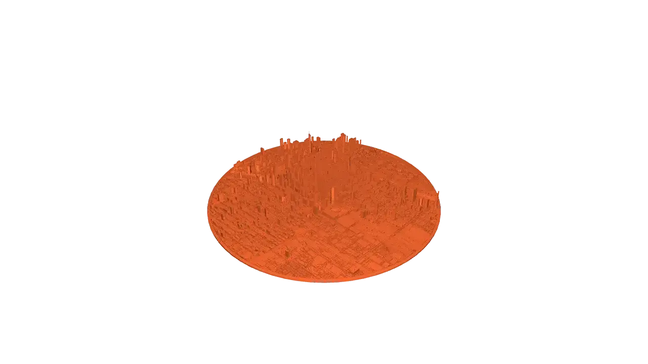 Free Other STL Download - Chicago Skyline – Circular Topographic Map ...