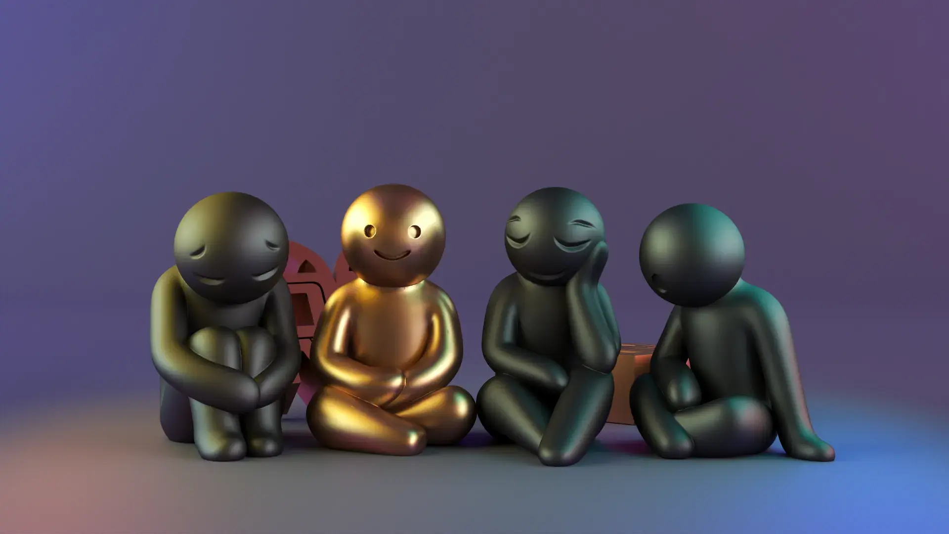 Home Decorations & Ornaments STL Download - Emotional Sitting Figures ...