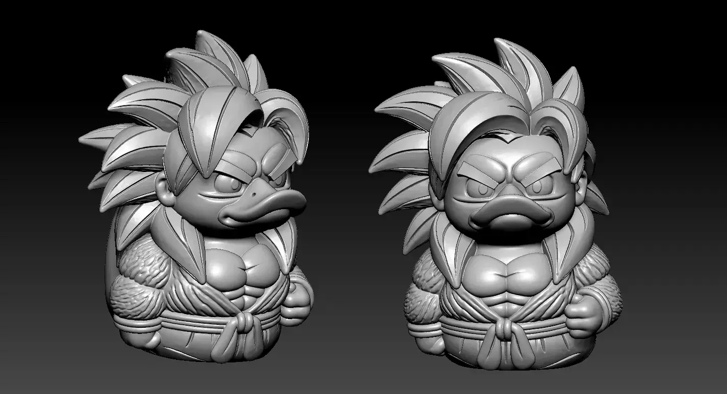 Characters & Creatures STL Download - Rubber Duck - Goku Super Saiyan 4 ...