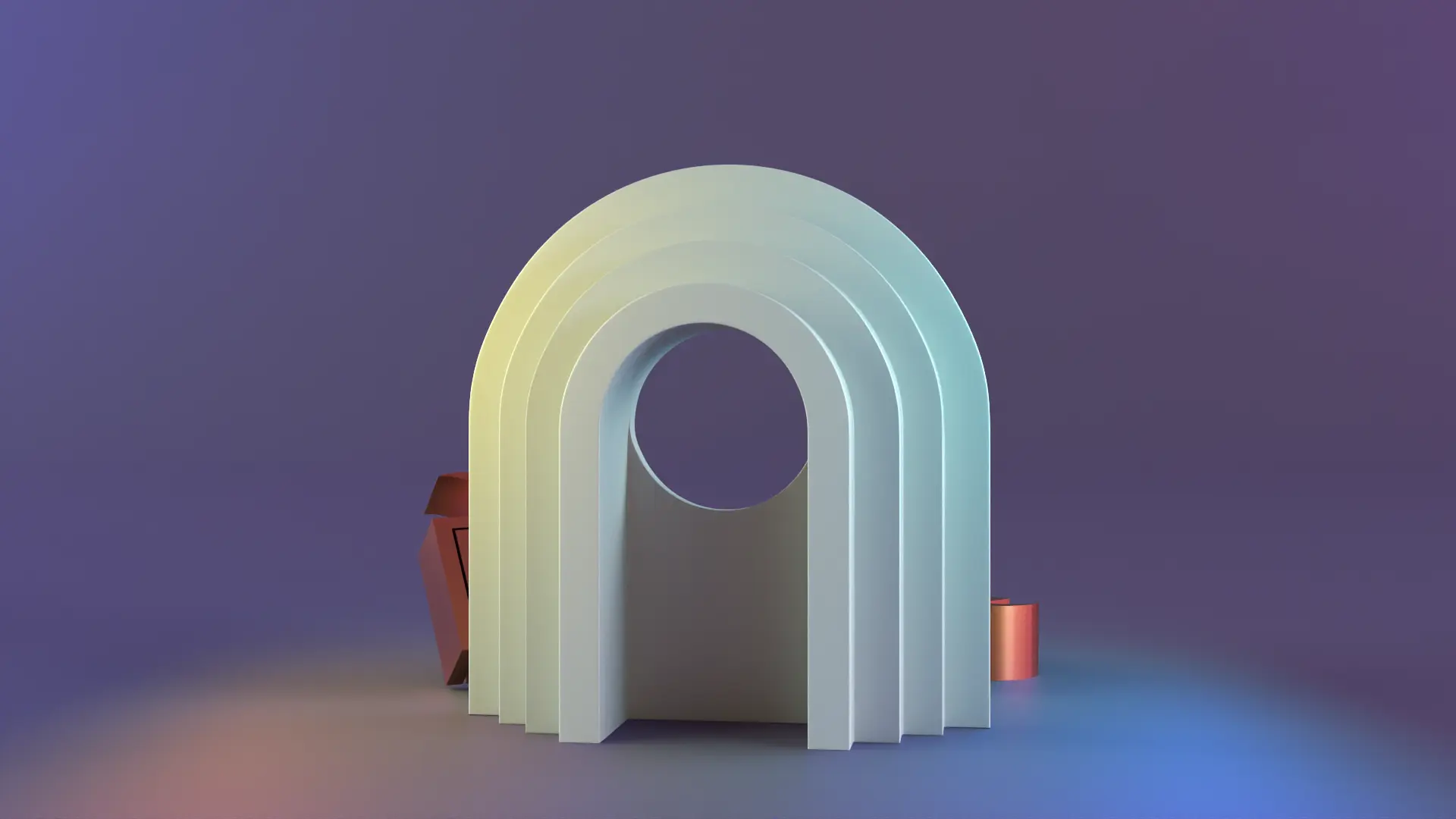 Digital Art STL Download - Arch form desktop decor object 03by rexer_3d