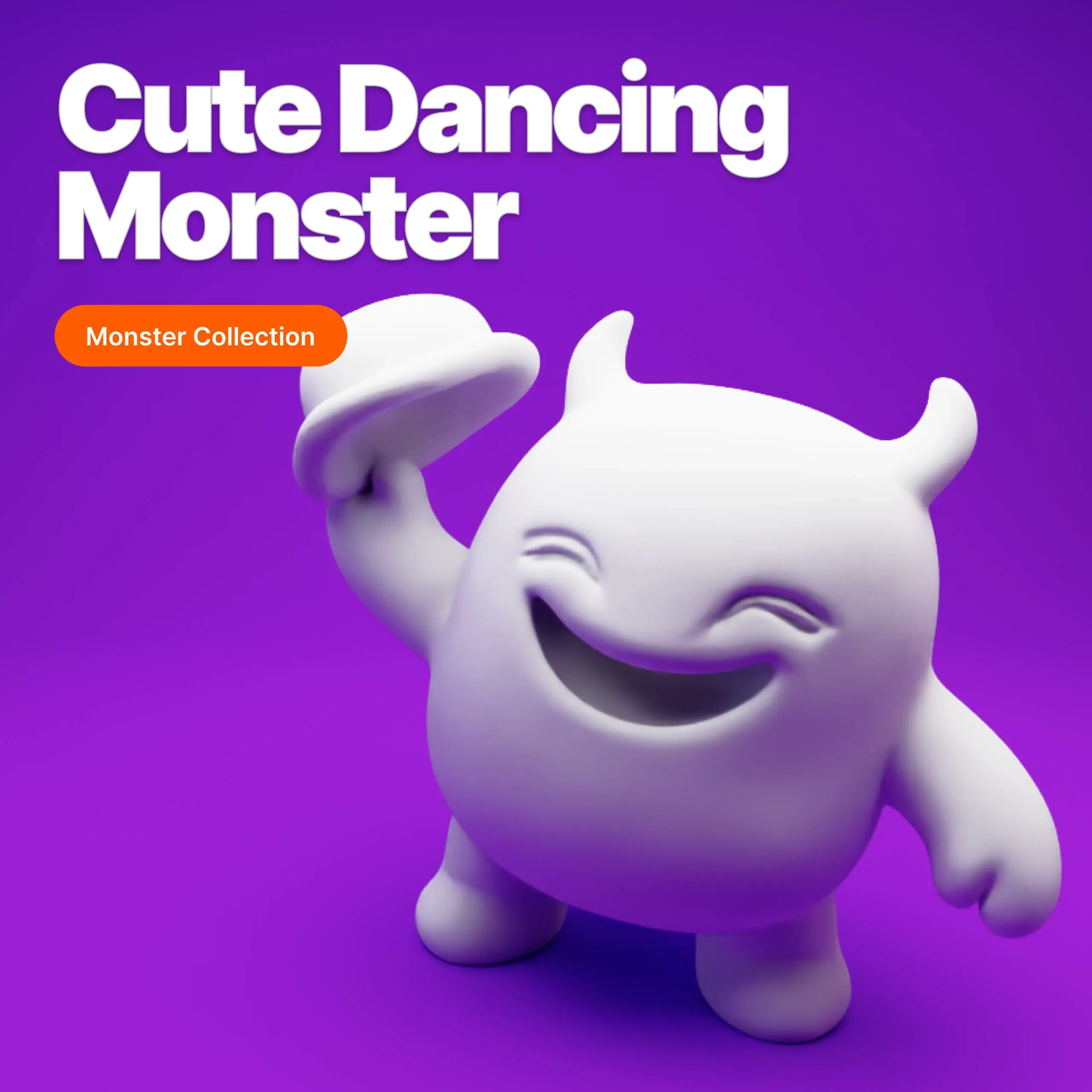 Characters & Creatures STL Download - Cute Dancing Monster with Hat ...