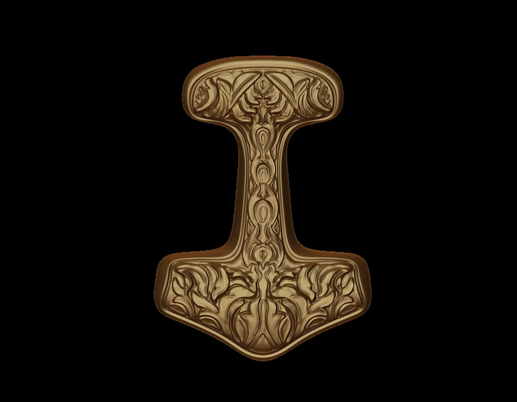 Badges & Coins STL Download - Thor Hammer Pendant 2by Christina3d