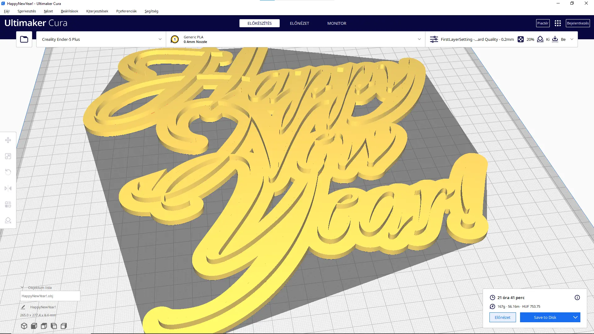 3D Printer Files | 3MF File | Happy New Year! (Creative 3D text ...