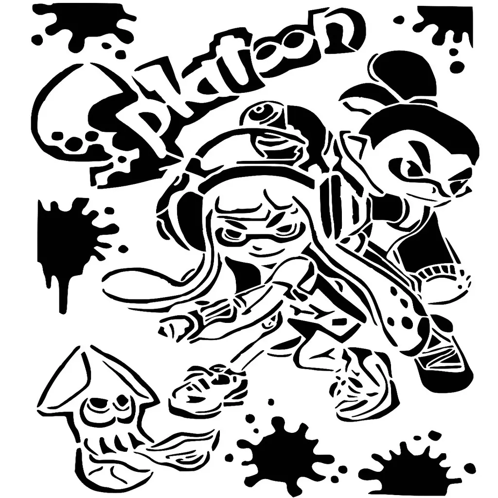 Free Digital Art STL Download - Splatoon stencil 2by SMT_M 🦊