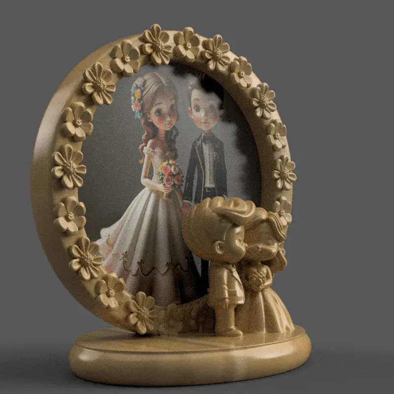 Household STL Download - Wedding Couple 3D Photo Frame – Romantic STL ...