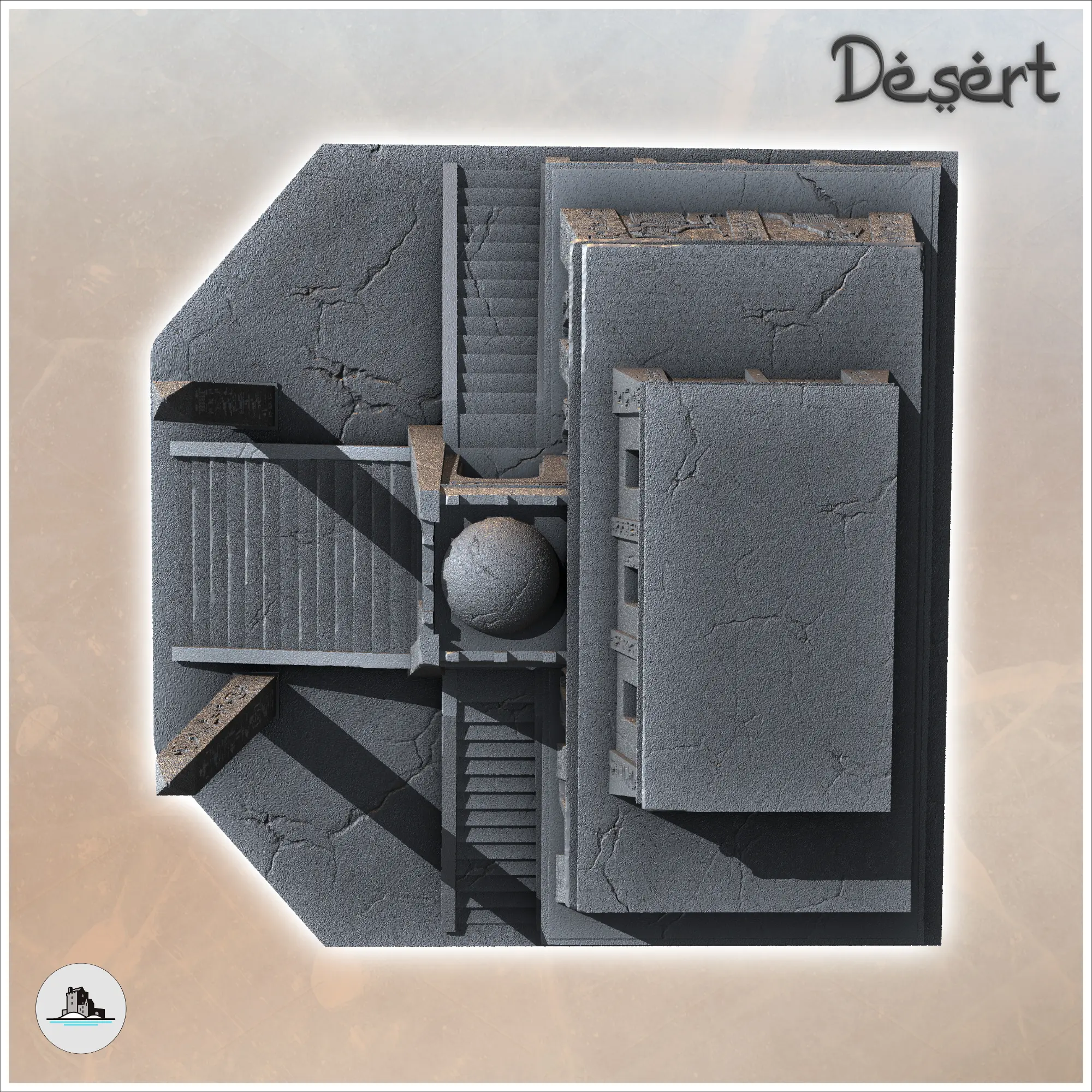 Props & Terrain STL Download - Egyptian Temple with Double Obelisk and ...