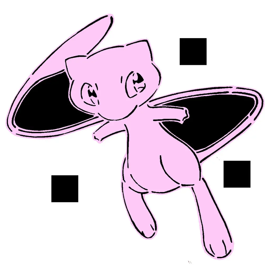 Free Digital Art STL Download - 151 Mew stencil + 2Dby SMT_M 🦊