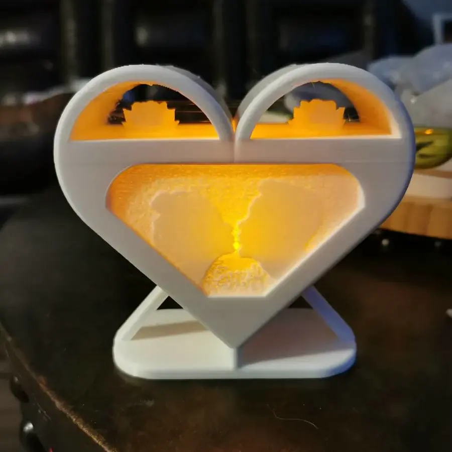 3D Printer Files | 3MF File | Valentine Heart Lithophane (LED tealight ...