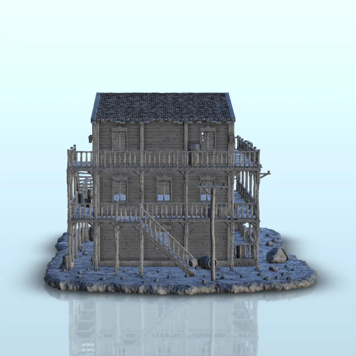 Other STL Download - Large two-story saloon - Terrain scenery West ...
