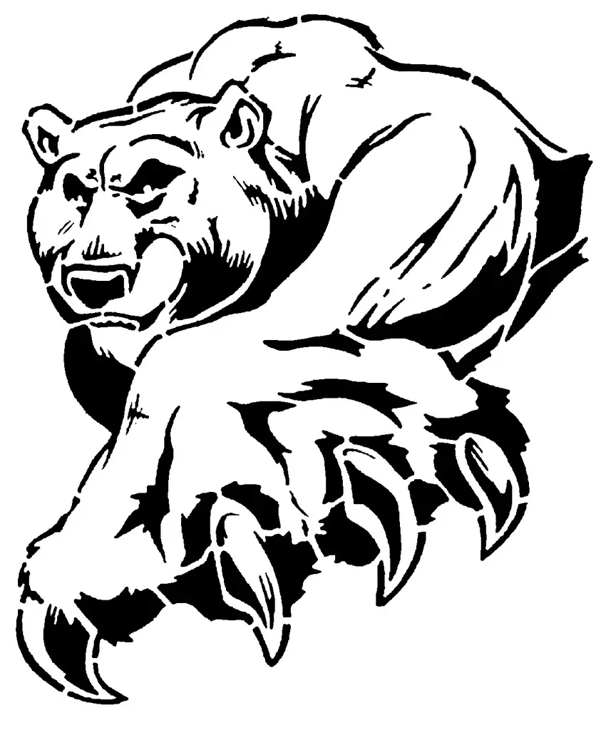 Free Digital Art STL Download - Bear stencilby SMT_M 🦊