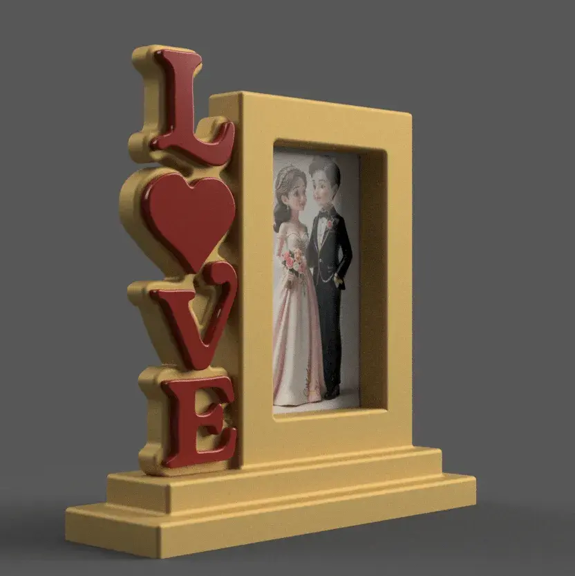 Home Decorations & Ornaments STL Download - LOVE Photo Frame 3D Model ...