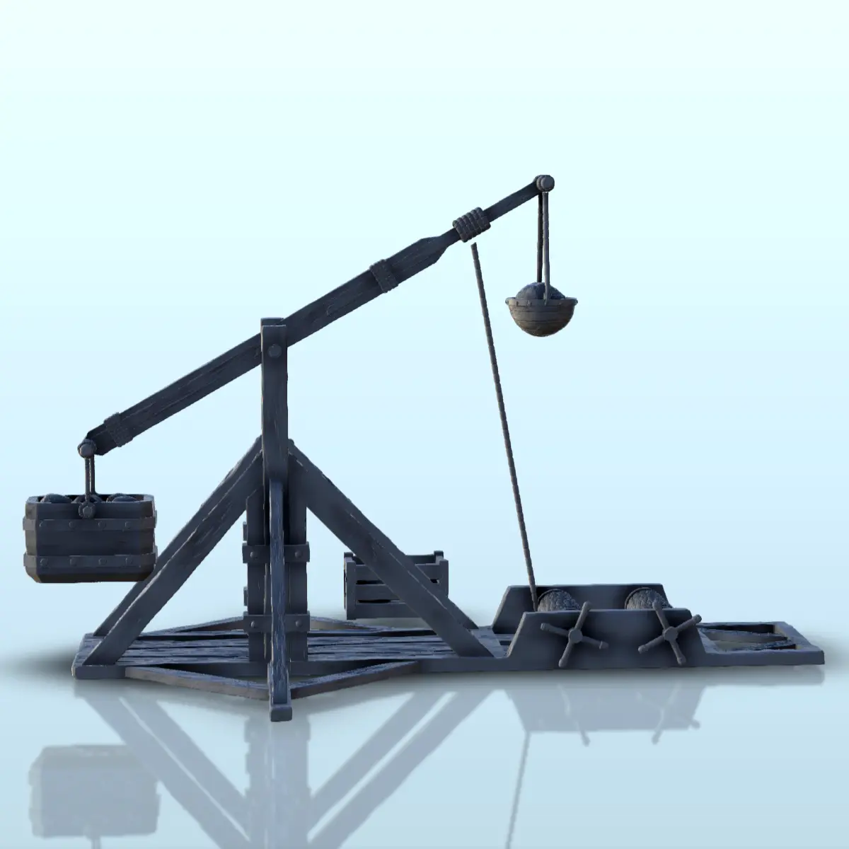 Other STL Download - Medieval trebuchet with stones and counterweights ...