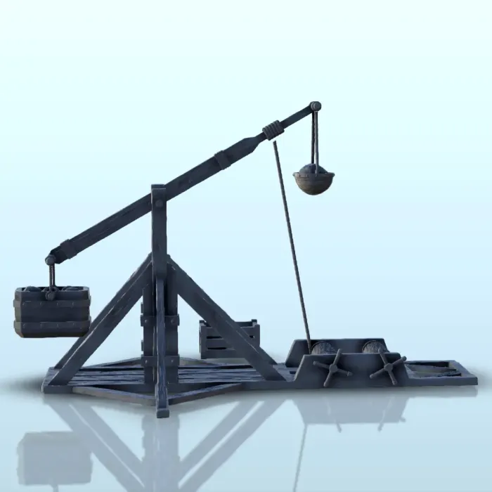 Other STL Download - Medieval trebuchet with stones and counterweights ...