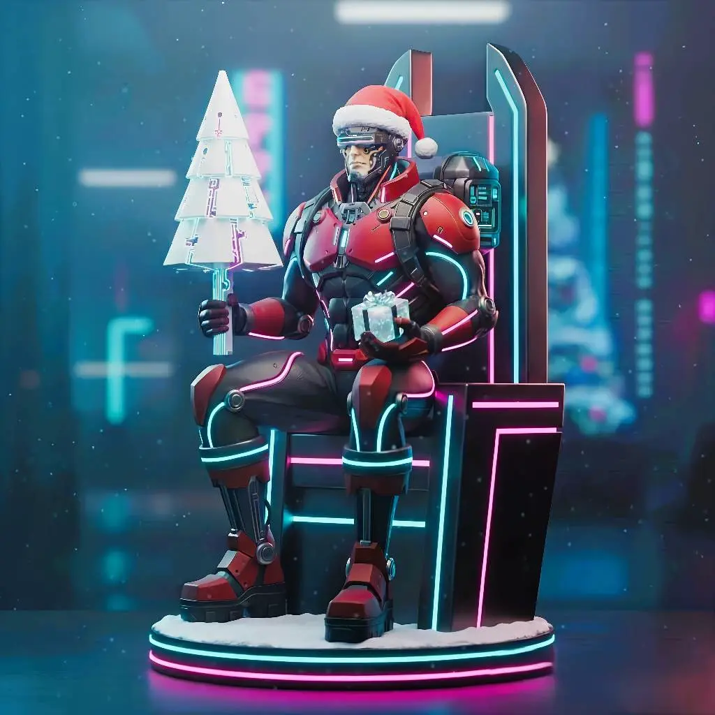 3D Printer Files | 3MF File | Cyber-Klaus Throne Figurine | Creality Cloud