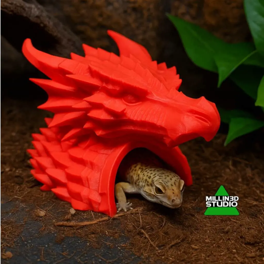 3D Printer Files | 3MF File | Dragon Head House for Pets Hide Lizard ...