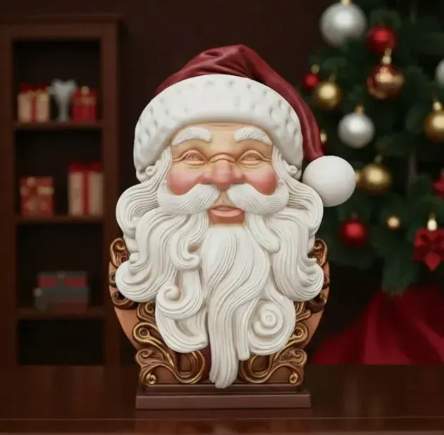 Home Decorations & Ornaments STL Download - Santa Claus Bust ...