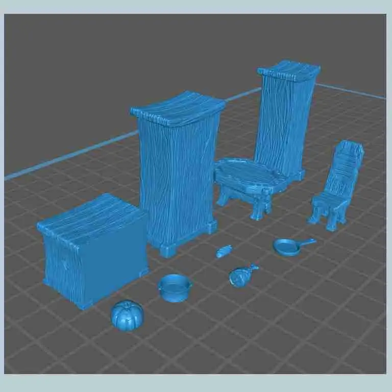 Other STL Download - Medieval kitchen interior set - miniatures ...