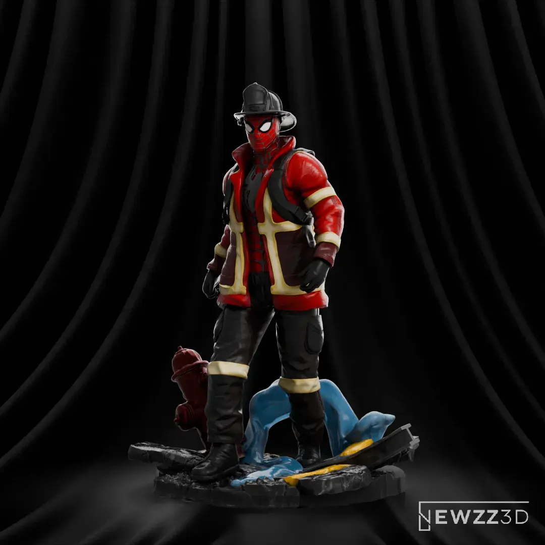 Characters & Creatures STL Download - Firefighter Spider-Manby Newzz3D