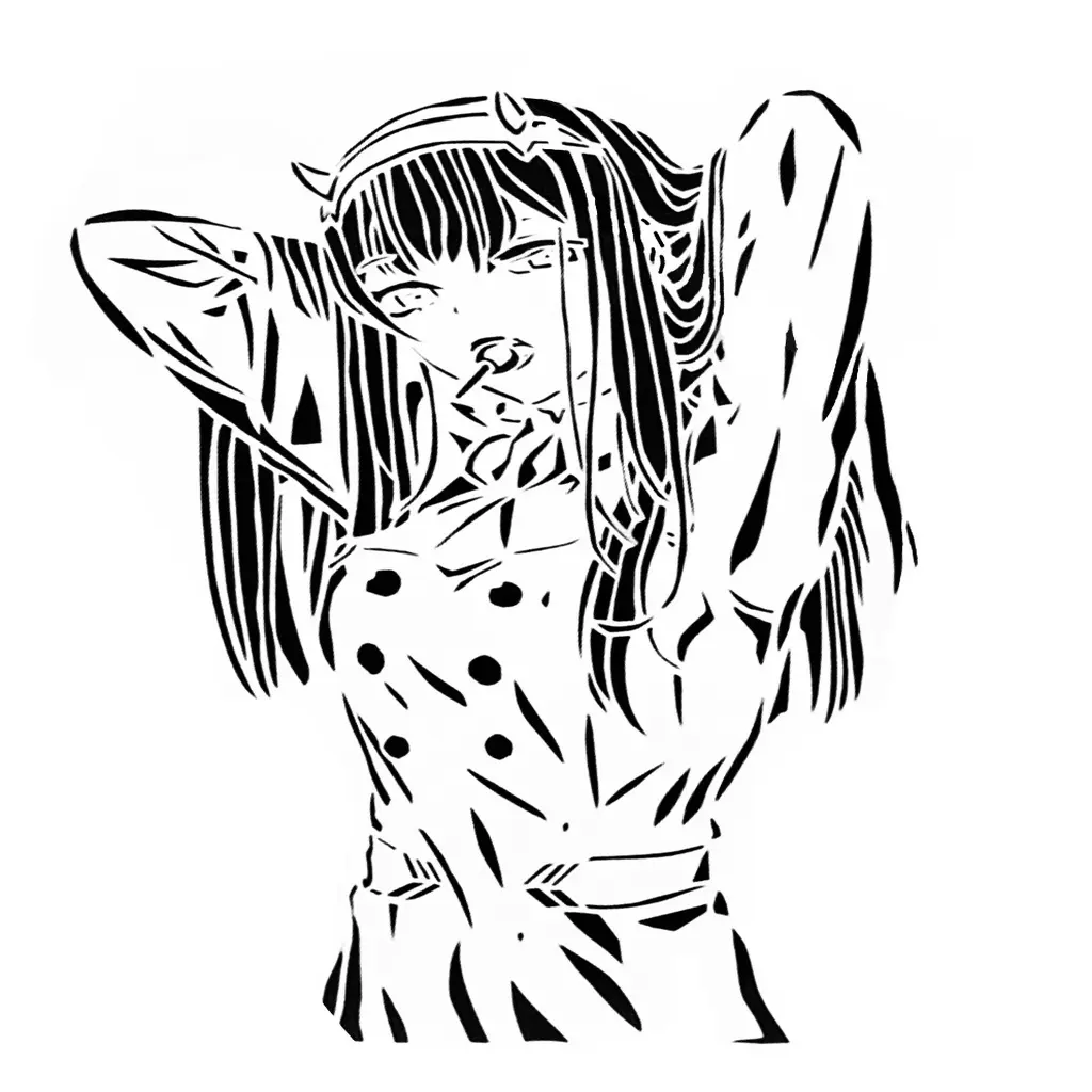 Free Digital Art STL Download - Zero Two stencilby SMT_M 🦊