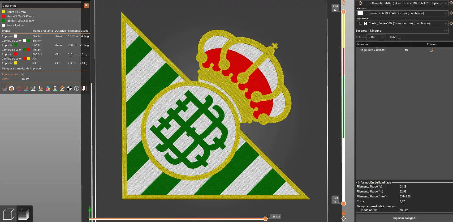 Digital Art STL Download - Betis Logo "Shield"by Creathings3D