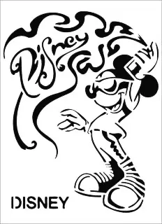 Free Digital Art STL Download - Mickey Mouse stencil 5by SMT_M 🦊