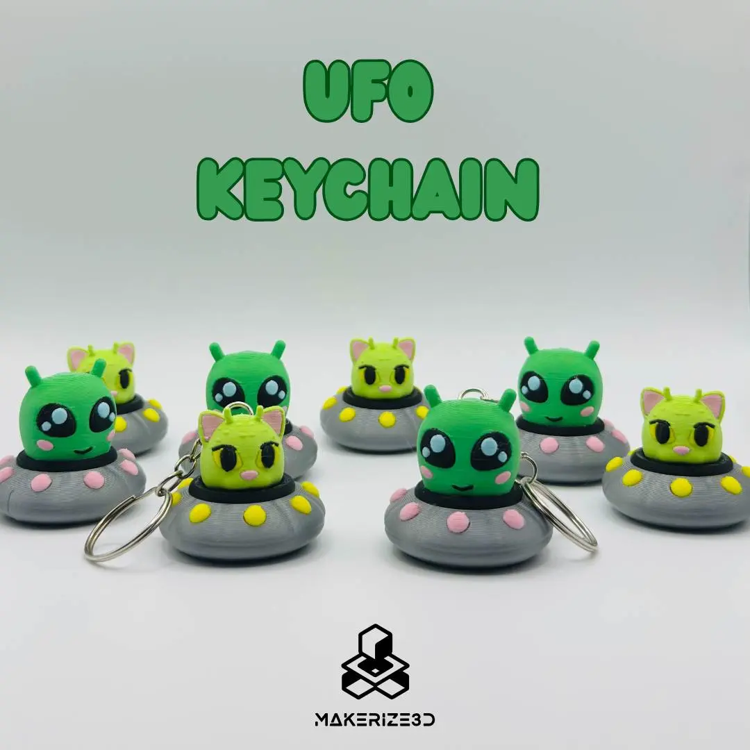 3D Printer Files | 3MF File | Alien & Cat UFO Keychains | Creality Cloud