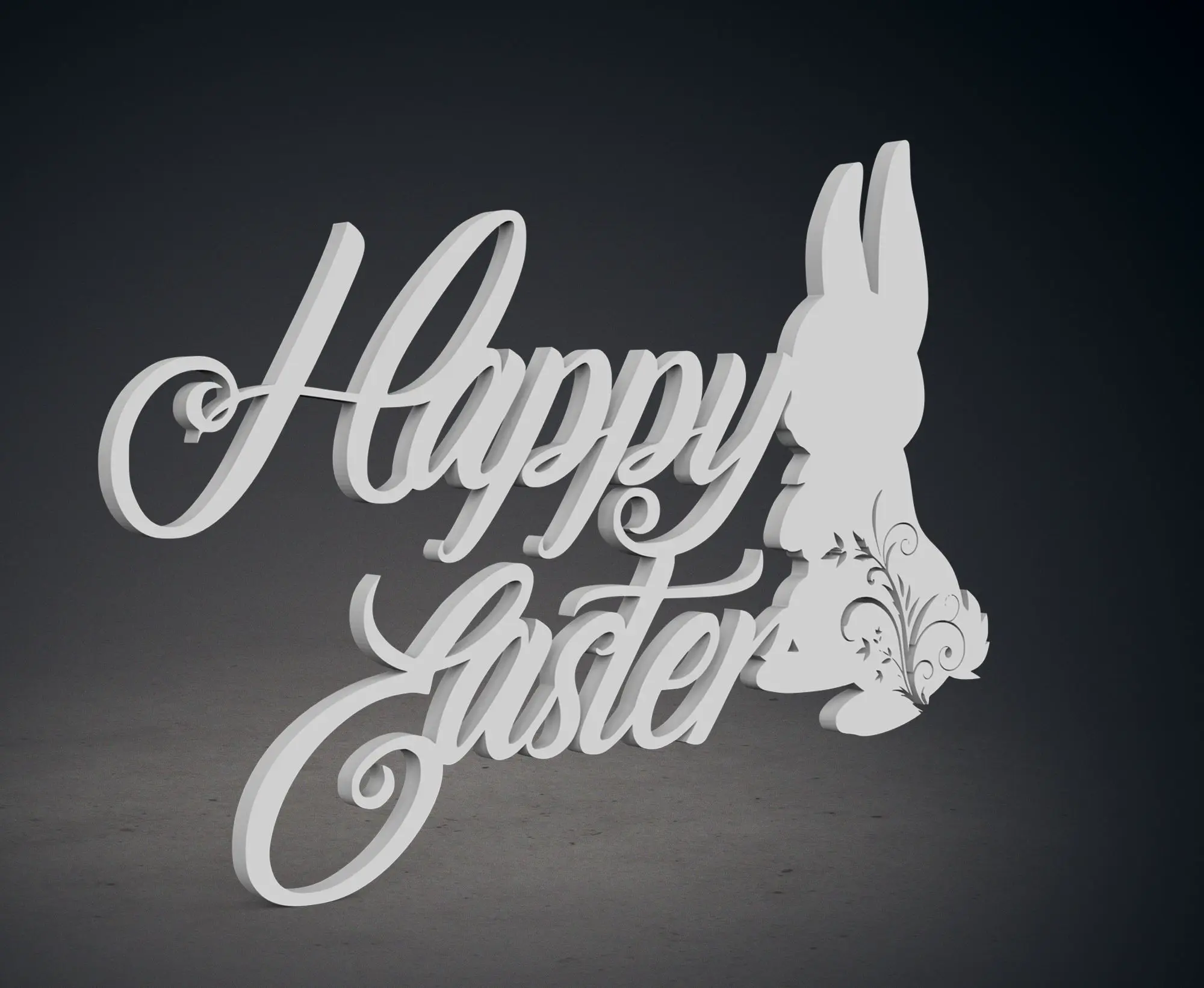 Digital Art STL Download - HAPPY EASTER SIGNby César_Cruz