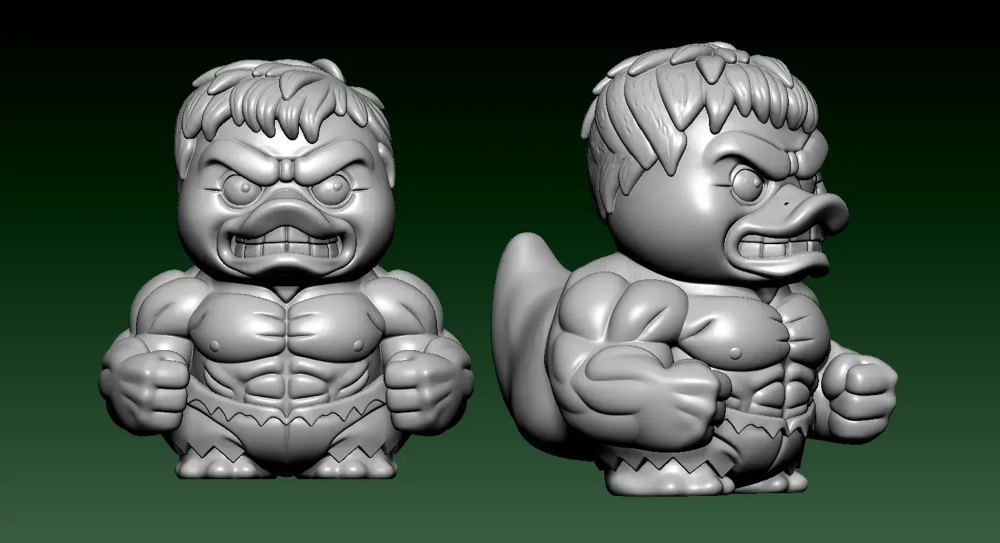 Characters & Creatures STL Download - Rubber Duck - Hulk marvel - 3D ...