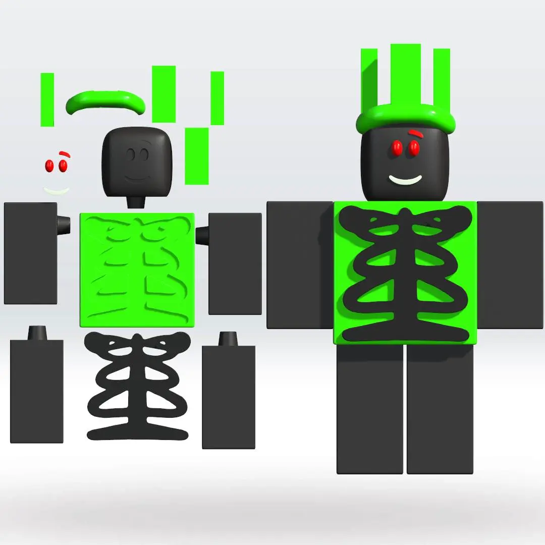 Characters & Creatures STL Download - 1x1x1x1 Roblox 3D Model STL Parts ...