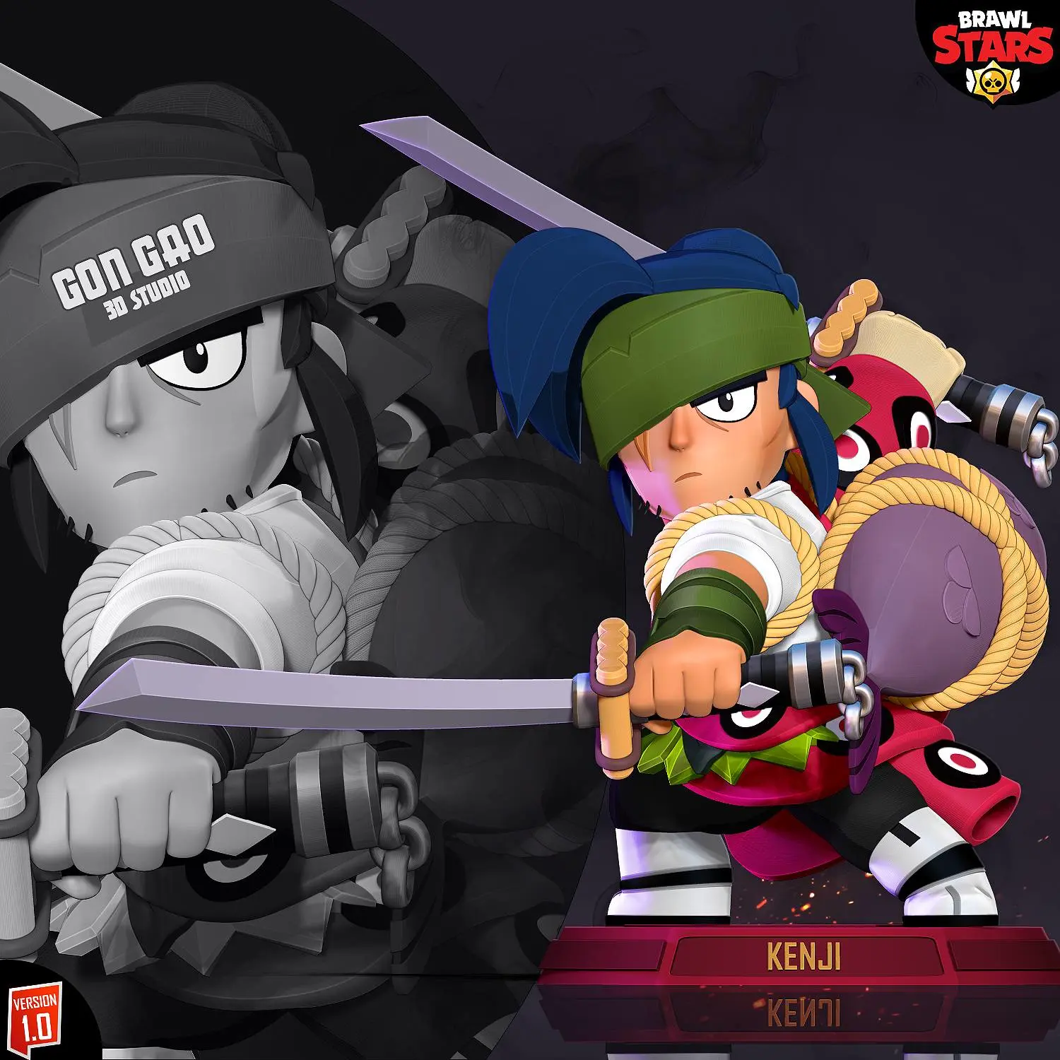 Sculptures & Artworks STL Download - Kenji - Ready to fightby nlsinh