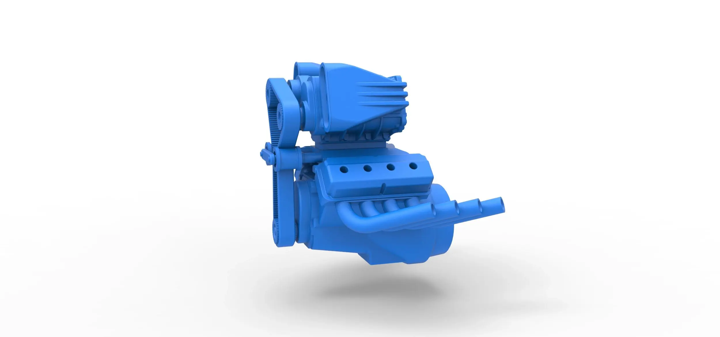Vehicles & Machinery STL Download - Engine V8 with double supercharger ...