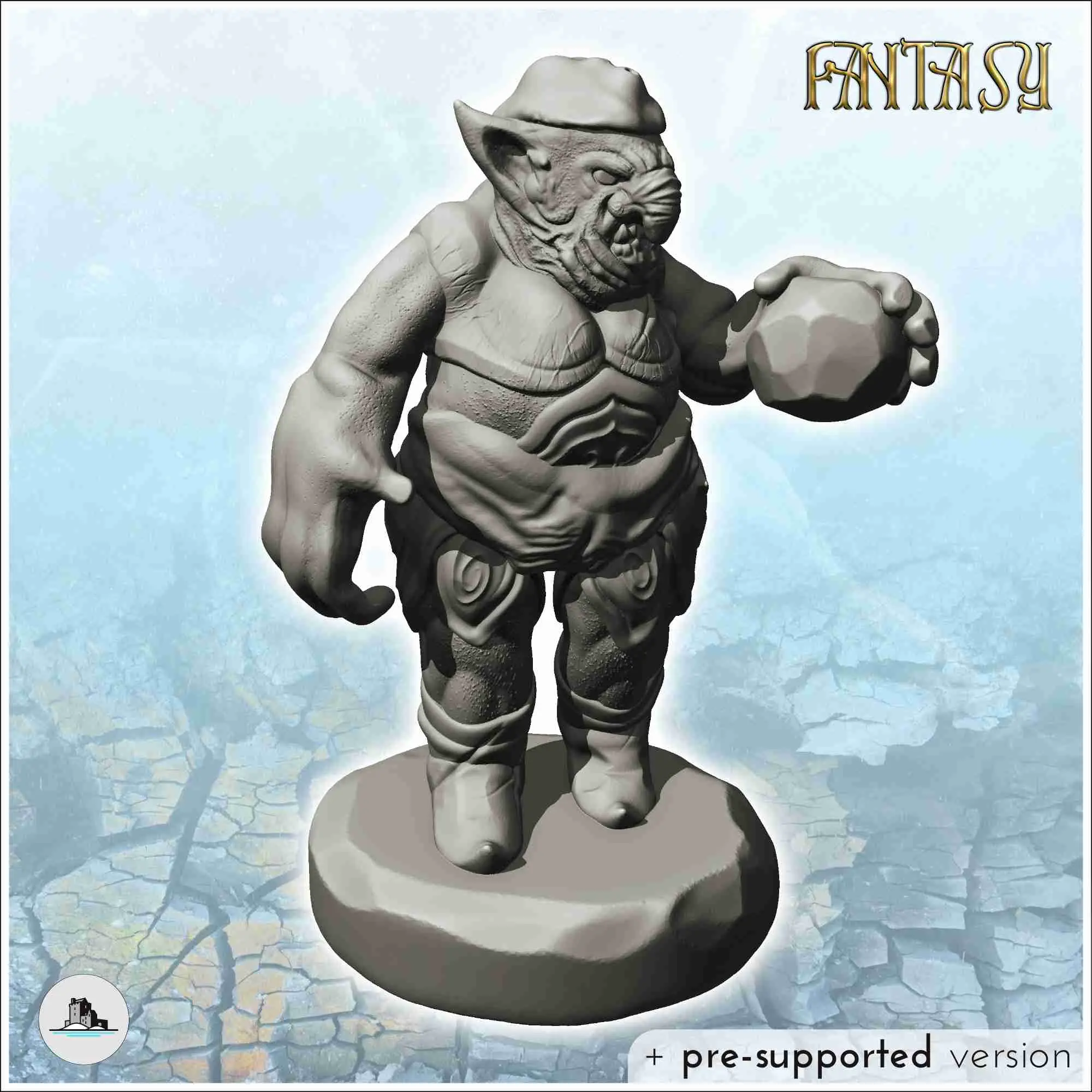 Characters & Creatures STL Download - Curved-nosed troll with large ...