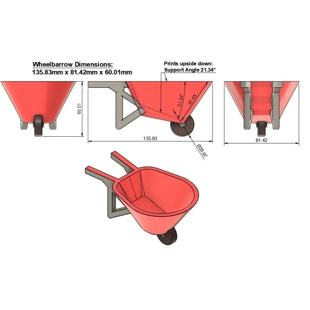 Construction Toys STL Download - Mini Wheelbarrow for Sensory Play - No ...