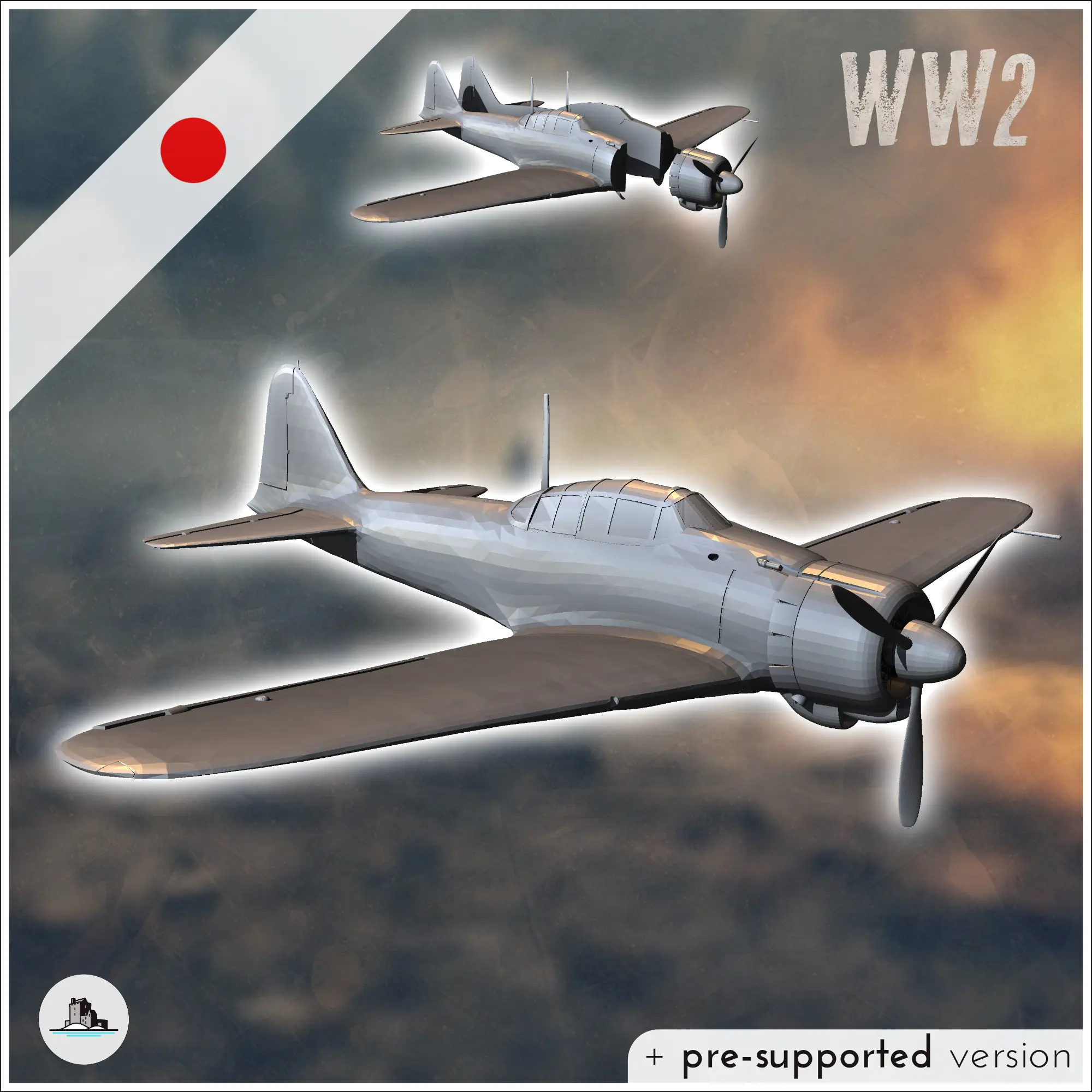 Drones & Aircraft STL Download - Mitsubishi A6M Zero Zeke - miniatures ...