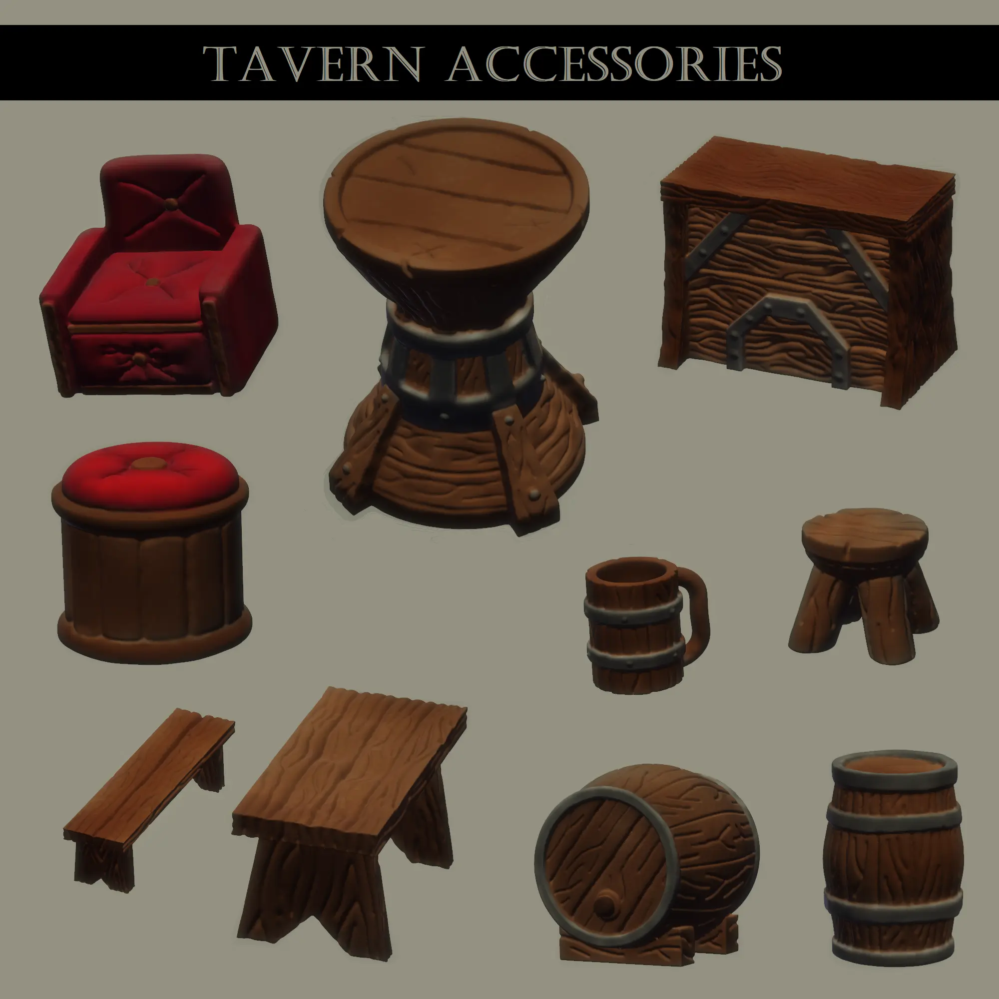 Other STL Download - Tavern Accessoriesby ForTheGoldenEgg